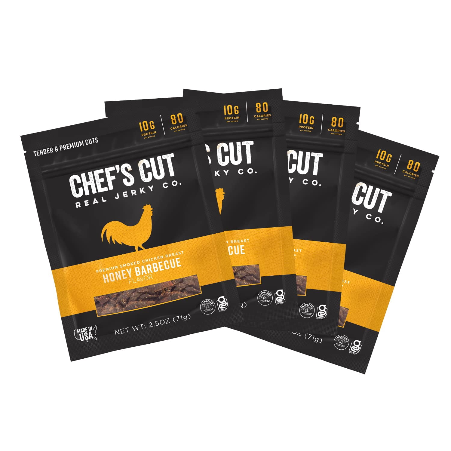 Chef's Cut Chicken Jerky Meat, Honey Barbecue (2.5 Ounce Bags, Pack of ...