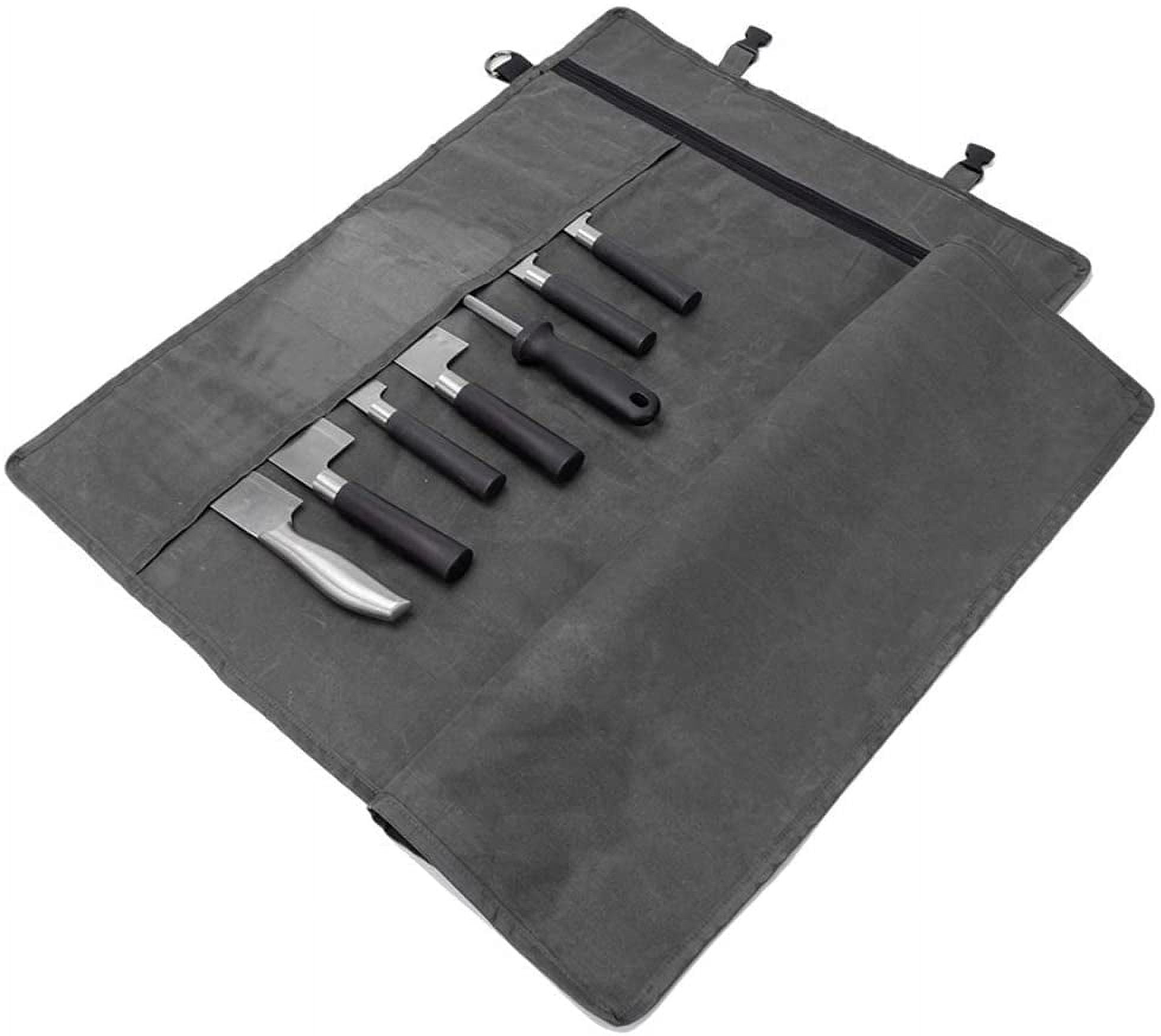 Chef’s Knife Roll Bag,Waxed Canvas Knife Cultery Carrier, Portable Chef ...