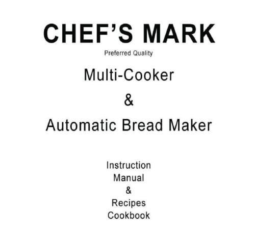 Instruction Manual ONLY for Chef's Mark Bread Machine Maker Instruction ...