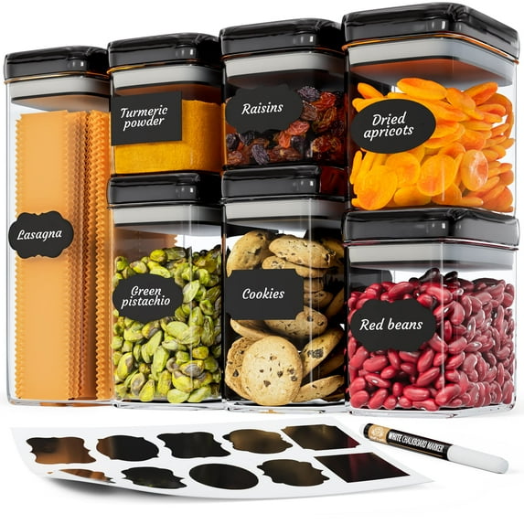 Chef's Path Airtight Food Storage Containers Set for Home Organization - 7 Piece Largest Flip ...
