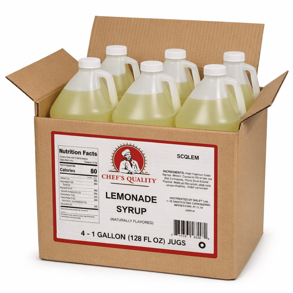 Chef's Quality Lemonade Syrup 1 Gallon 4 Pack (128 fl oz Each) Beverage ...