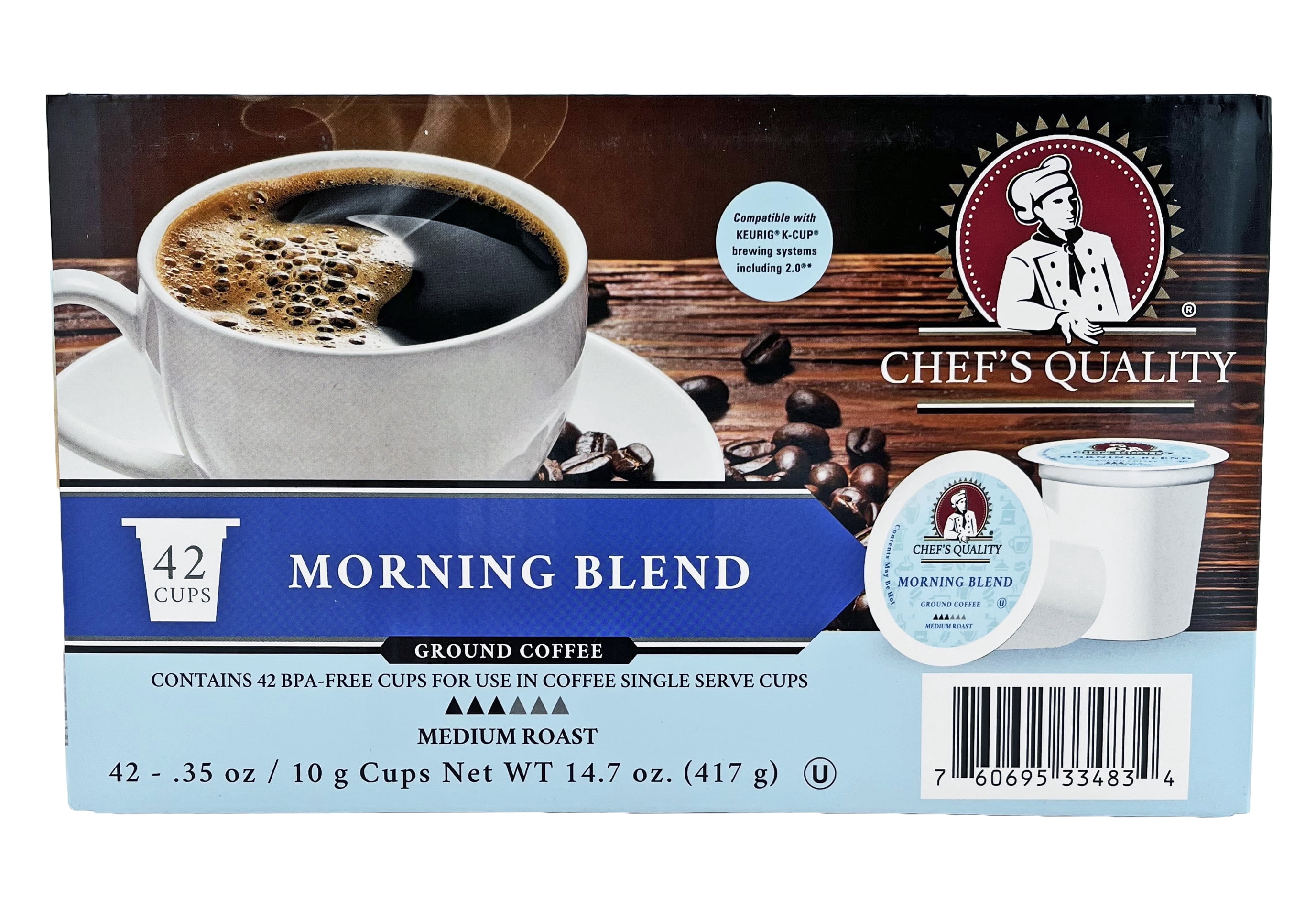 Chef's Quality Morning Blend 0.35 oz. Single Serve Coffee Pods | Medium ...