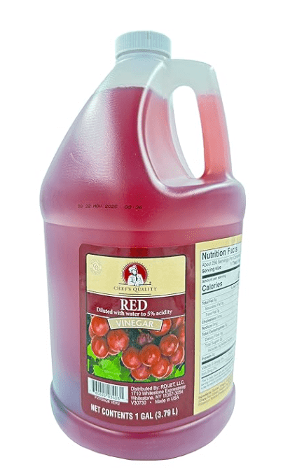 Chef's Quality, Red Vinegar, Gallon, 5% Acidity, Diluted with Water ...