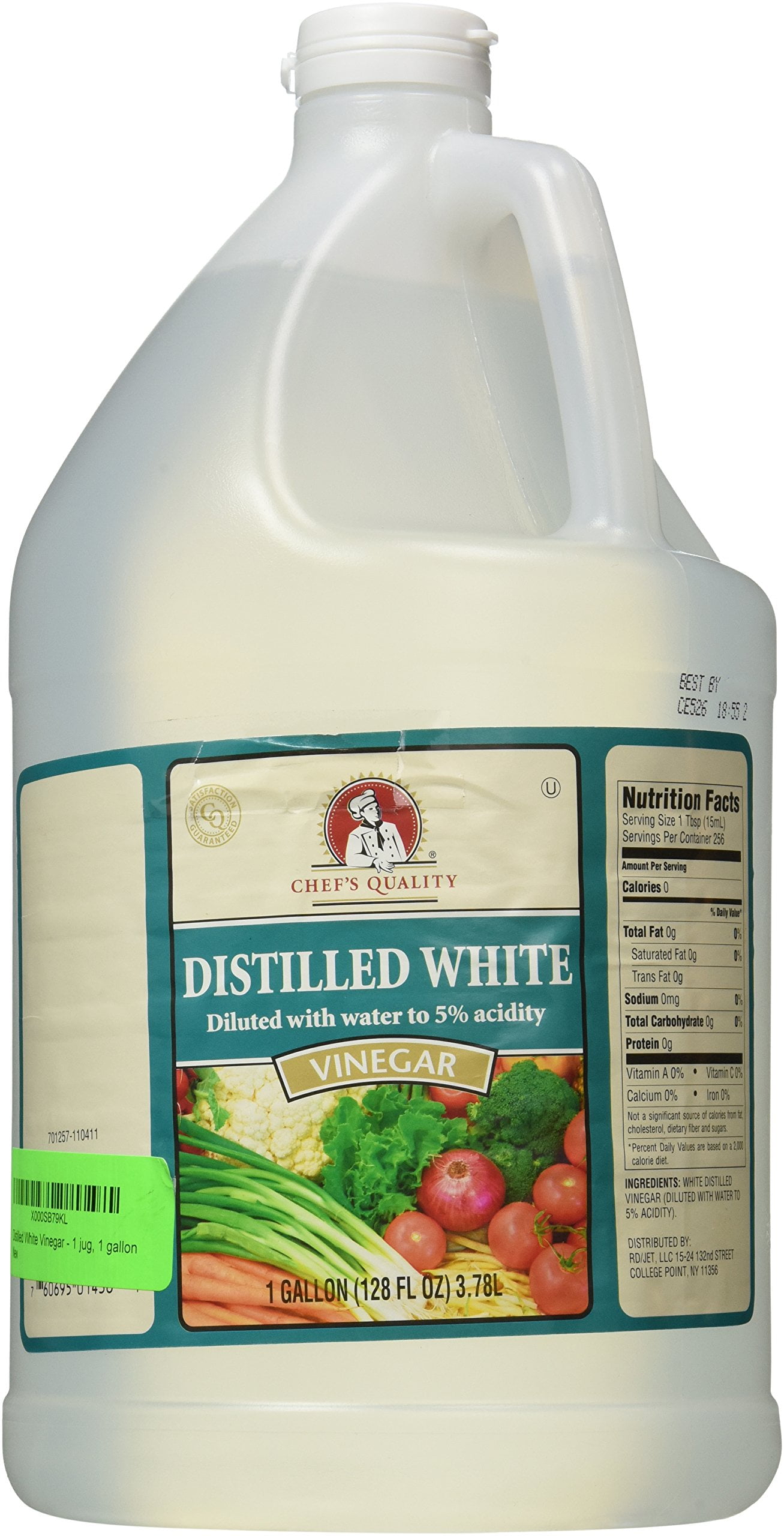 Chef's Quality Distilled White Vinegar | 4% Acidity | Kosher | 1 Gallon ...