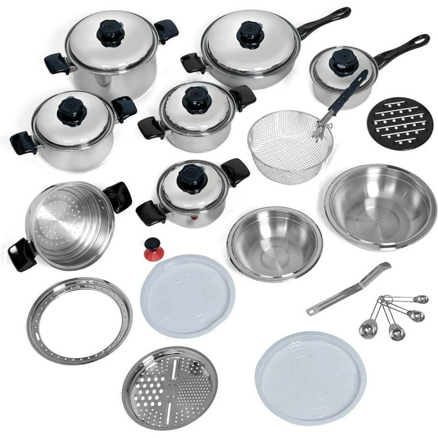 Chef's Secret 28 Piece 12-Element T304 Stainless Steel Waterless ...