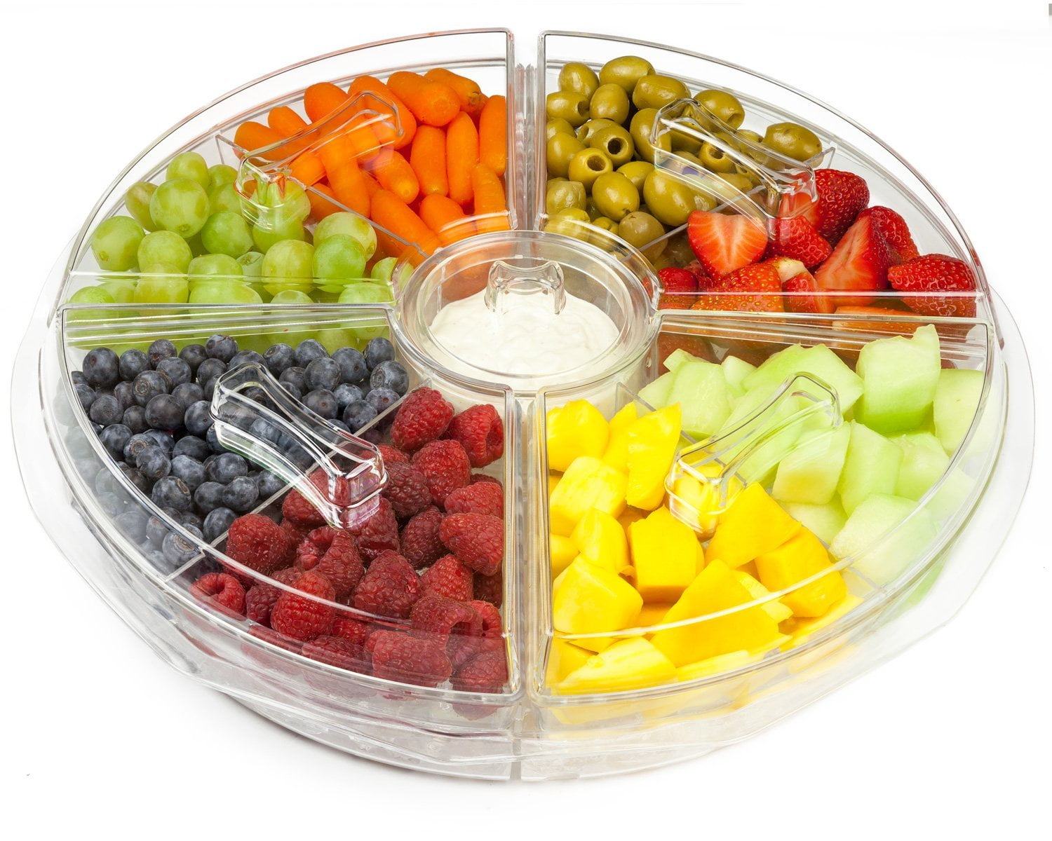 Chef's Star Clear Acrylic Serving Tray, Extra Large, 8 Compartments ...