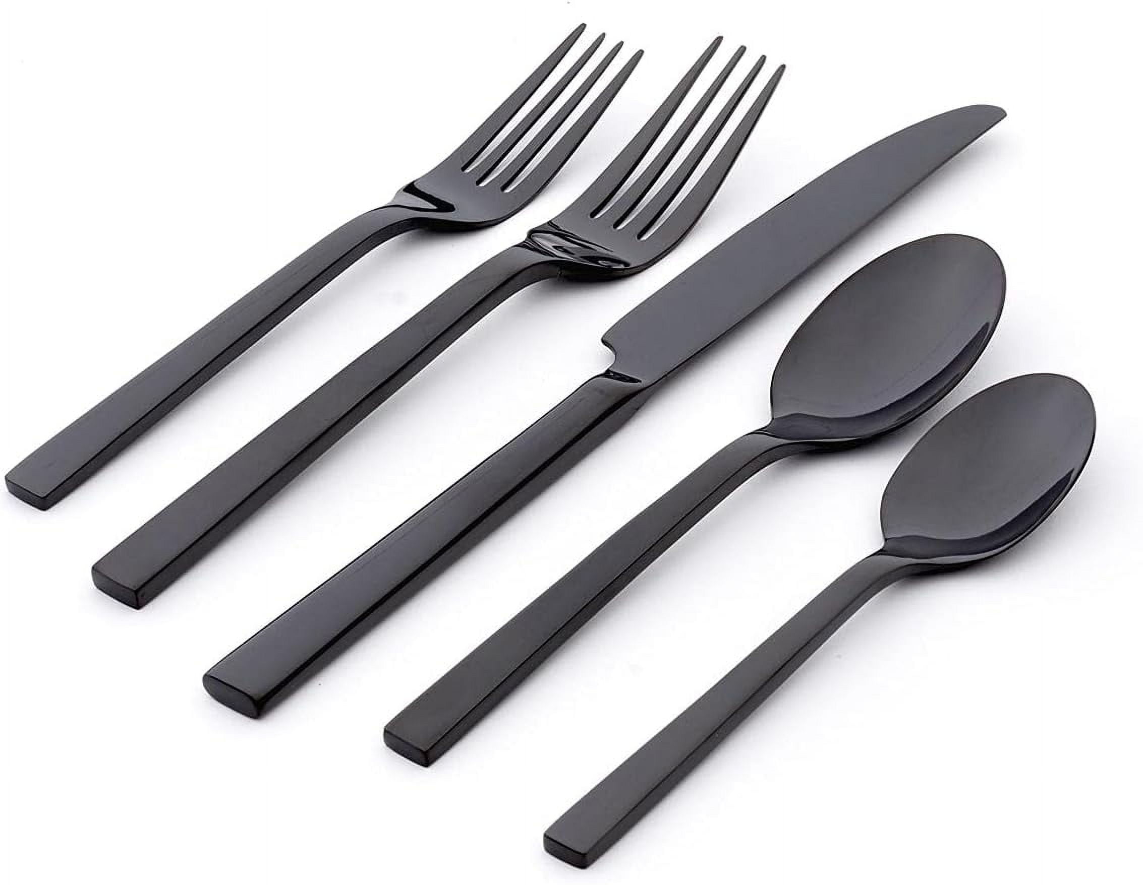 Chef's Table Black 20-Piece Everyday Flatware Set, Service for 4, 18/0 ...