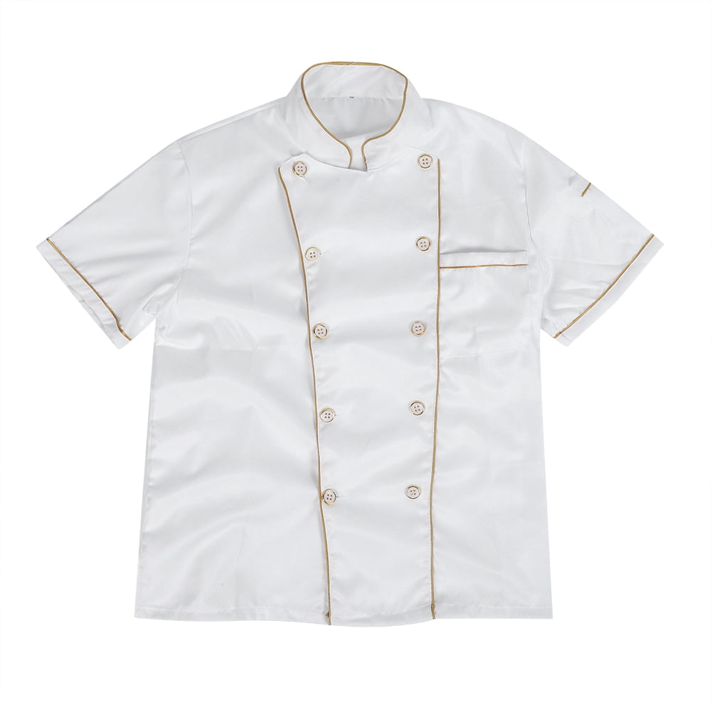 Chef's Uniform Jacket Short Sleeve Chef Cook Coat for Men Women（XXXL ...