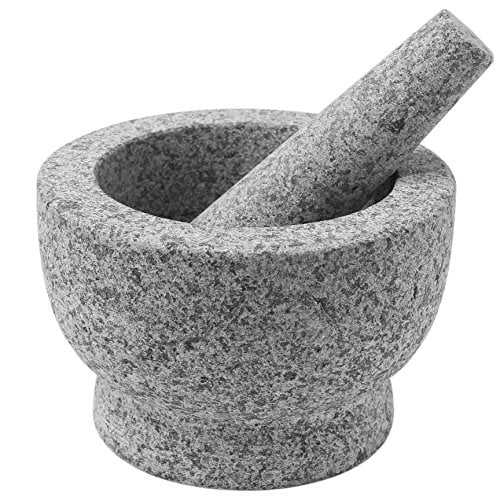 ChefSofi 6 Inch Mortar and Pestle Set - 2 Cup, Unpolished Granite ...