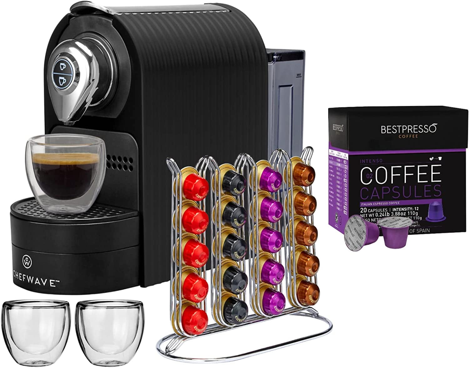 ChefWave Espresso Machine Compatile with Nespresso Capsules (ck) undle ...