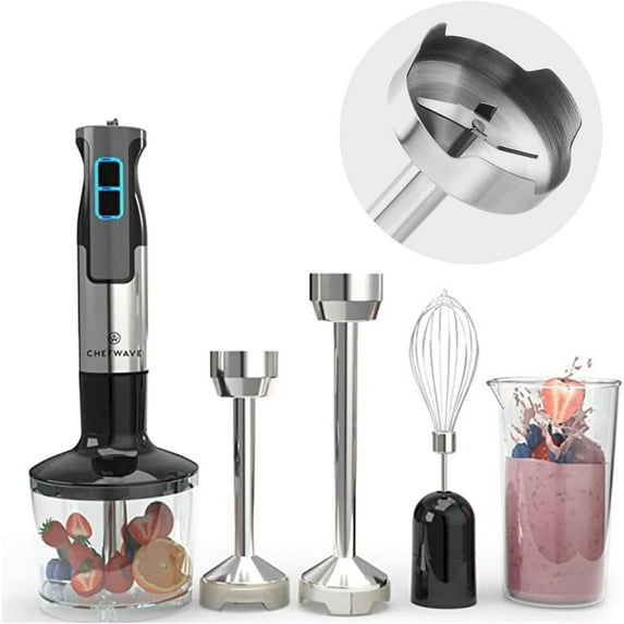ChefWave Intermix Immersion Blender Handheld, 500W 5-in-1 Multi-Purpose ...