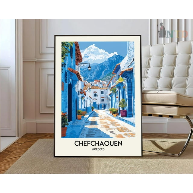 Chefchaouen Print, Chefchaouen Wall Art, Chefchaouen Poster ...
