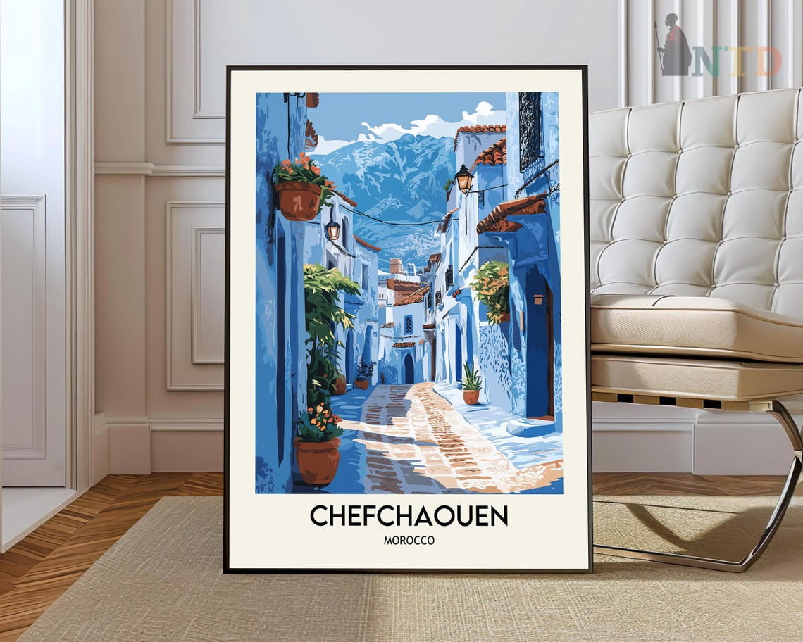 Chefchaouen Print, Chefchaouen Wall Art, Chefchaouen Poster ...