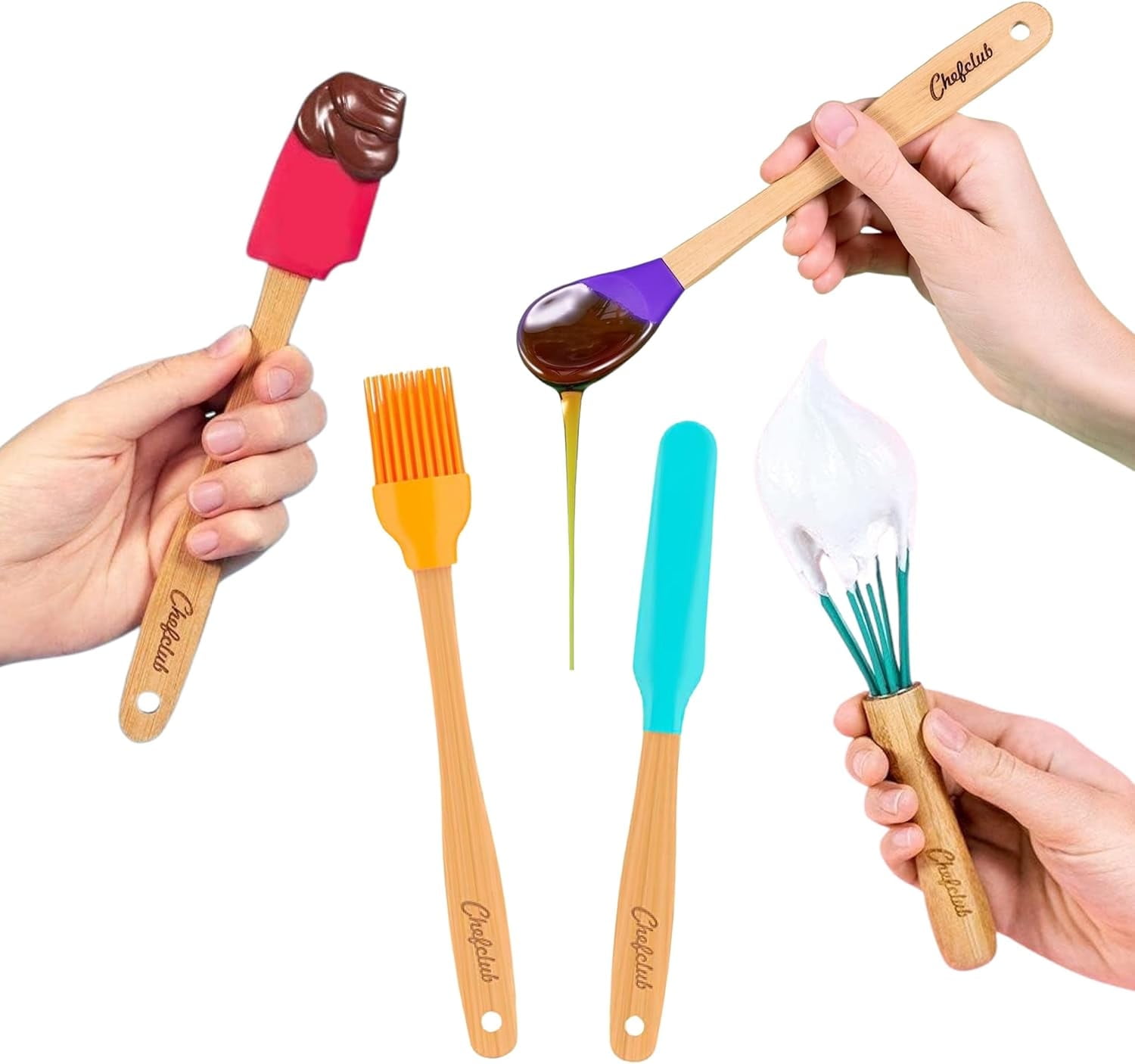 Chefclub Kids Cooking 5-Piece Utensils Set Heat Resistant Non Stick ...