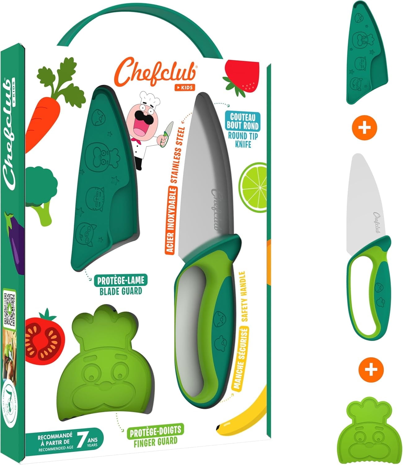 Chefclub Kids - Kitchen Knife Set for Children - Stainless Steel Blade ...