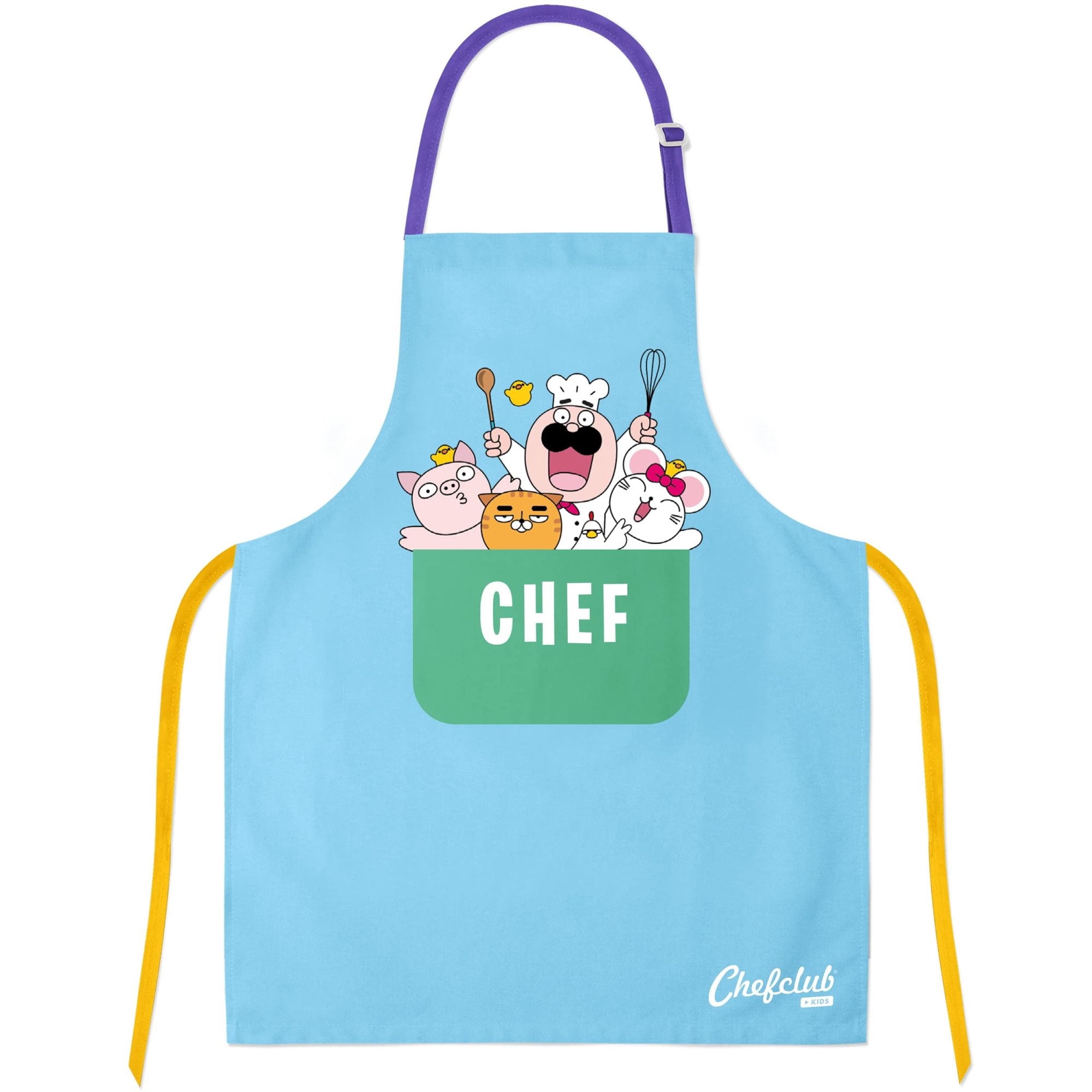 Chefclub Little Chef 100% Cooking Apron - Blue, Characters - Walmart.com