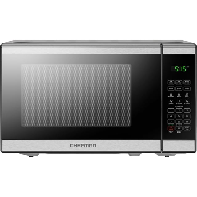 Chefman 0.7 Cu ft Countertop Microwave Oven, 700 Watts - Stainless ...