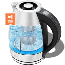 Chefman Lightning 1.8L Custom-Temp Electric Kettle, 1750W with Tea Infuser - Stainless Steel ...