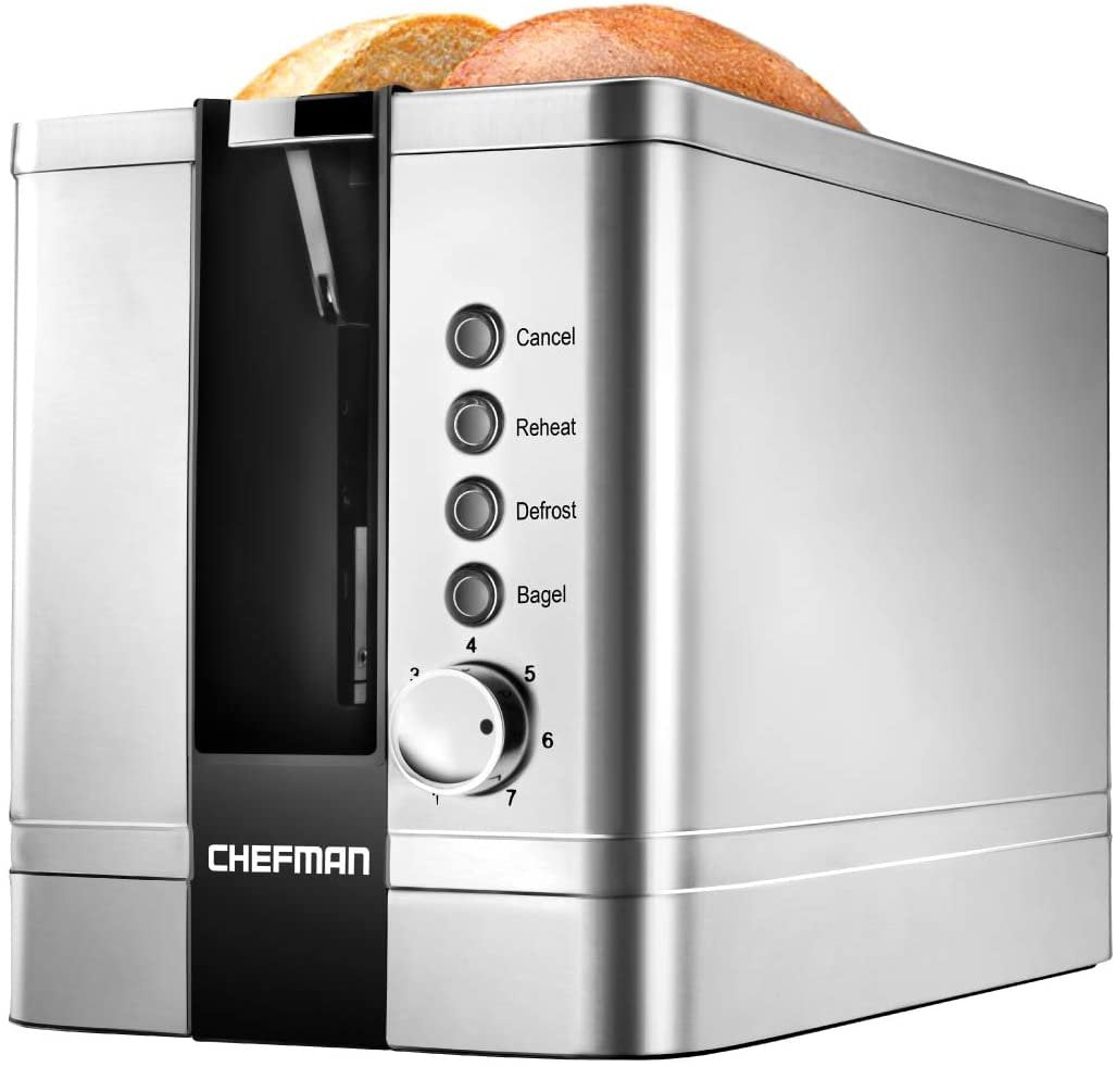 Chefman 2-Slice Pop-up Stainless Steel Toaster, 7 Shade Settings ...