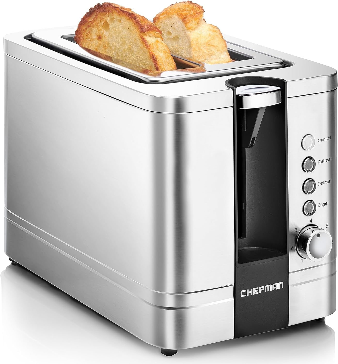 Chefman 2-Slice Toaster: Extra Wide Slots, 7 Settings, Bagel Function ...