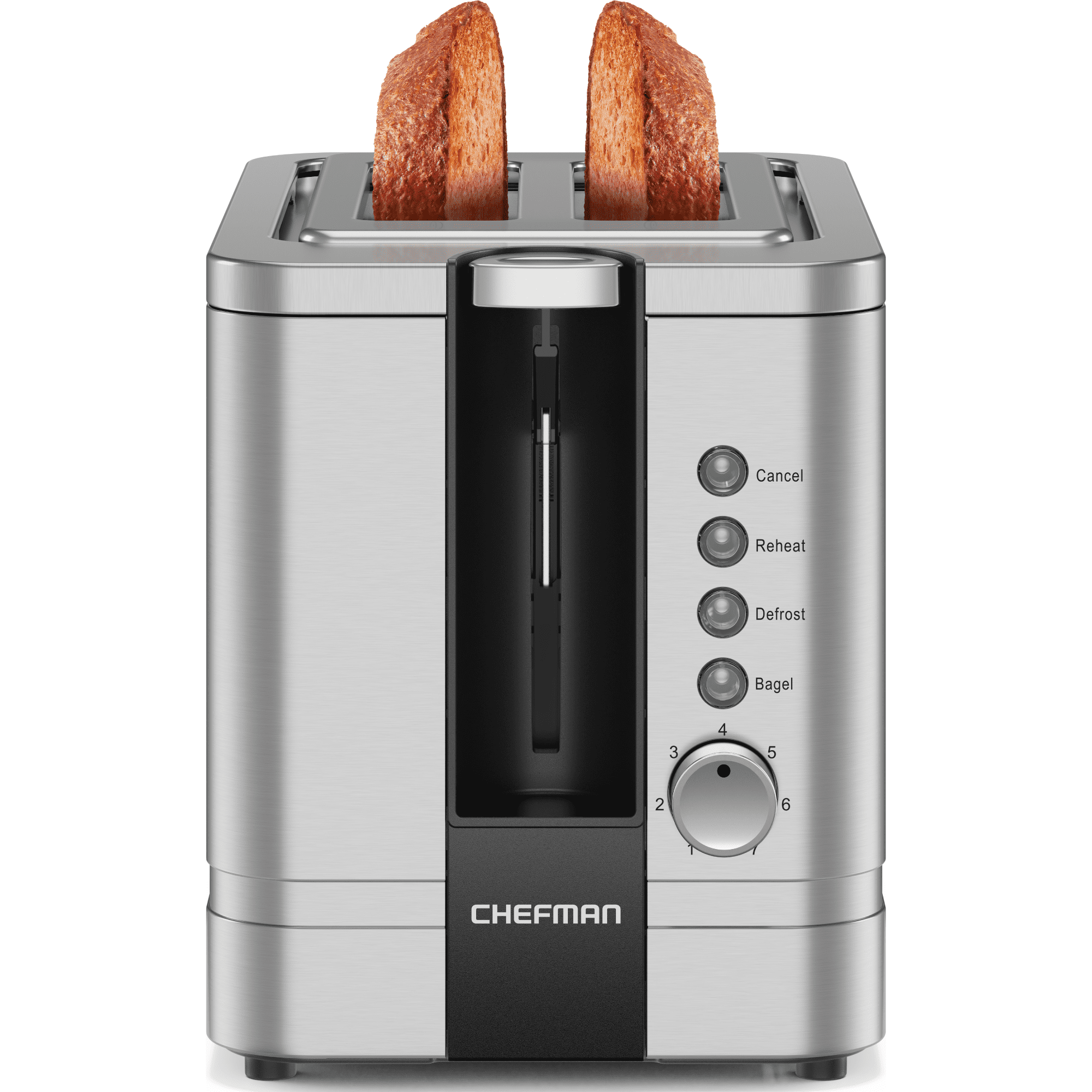 Chefman 2-Slice Toaster: Extra Wide Slots, 7 Settings, Bagel Function ...