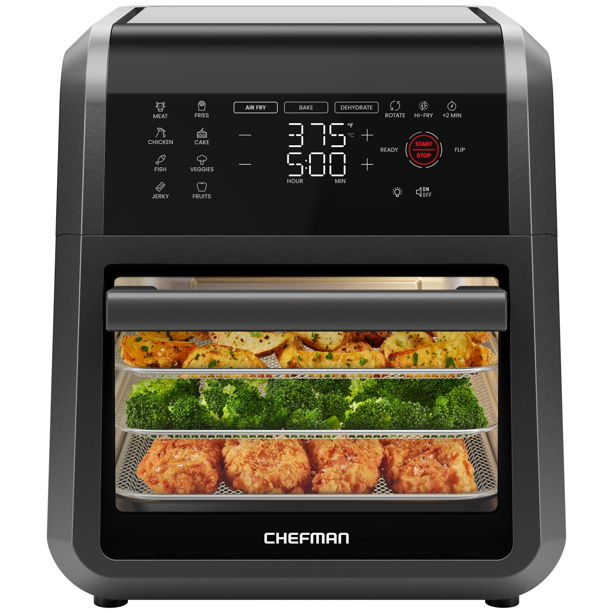 Chefman 6-in-1 Air Fryer Oven, 12 Qt Capacity, Digital Touchscreen, Oil ... Chefman 6-in-1 Air Fryer Oven, 12 Qt Capacity, Digital Touchscreen, Oil ...