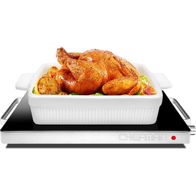 "Chefman 15""x12"" Electric Glass Top Food Warmer with Temperature ...