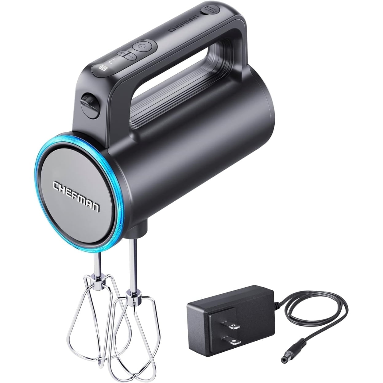 Chefman Cordless Hand Mixer, 7 Speeds, Digital Display, LED Indicator ...