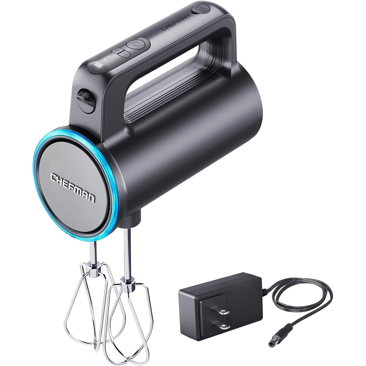 Chefman Cordless Hand Mixer, 7 Speeds, Digital Display, LED Indicator ...