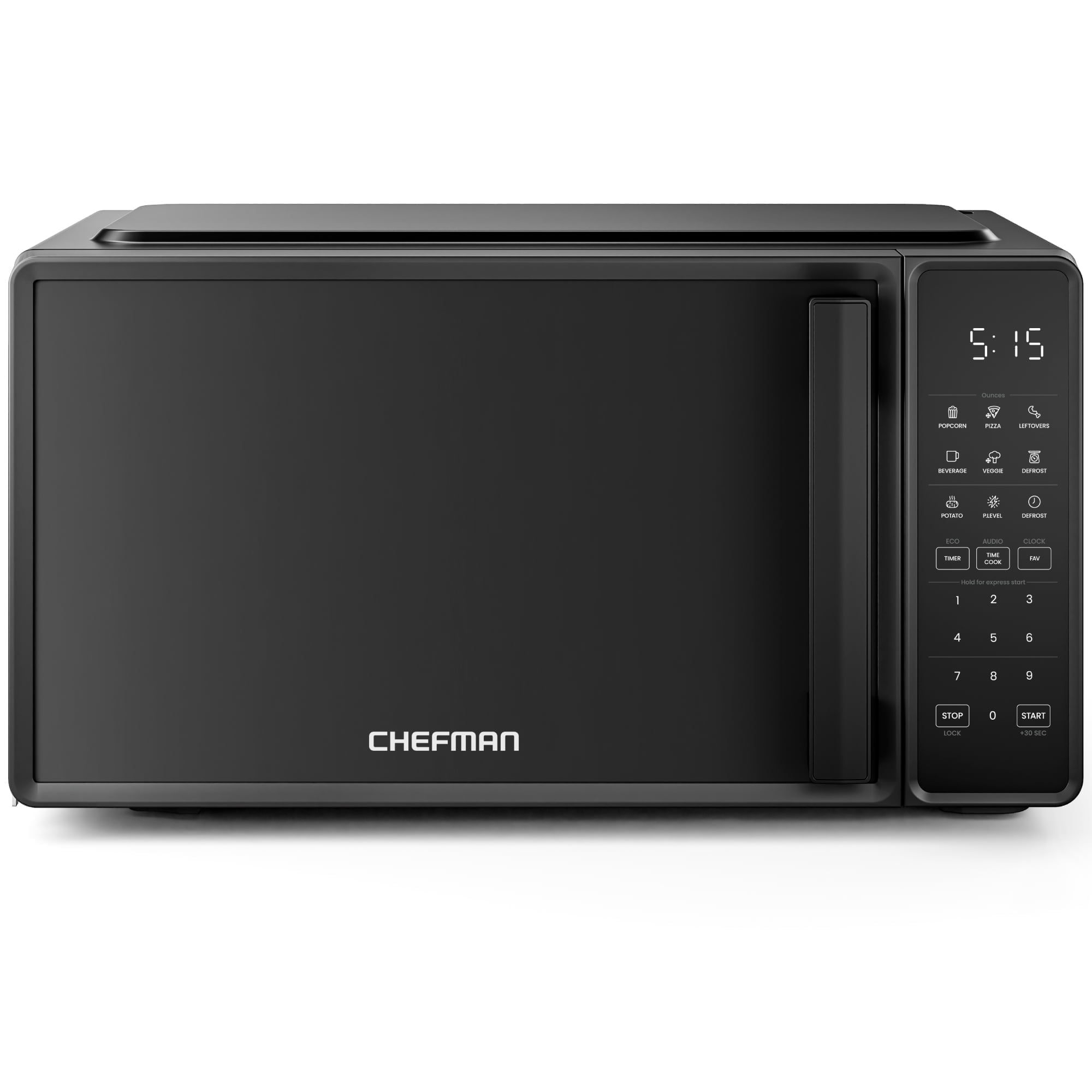 Chefman 0.7 Cu. Ft. Countertop Microwave, 700 Watts, 6 Presets, 10 ...