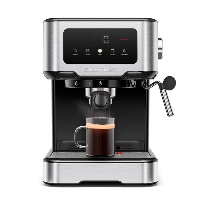 Chefman CraftBrew Espresso Machine W/ Steam Wand and Touch Controls ...