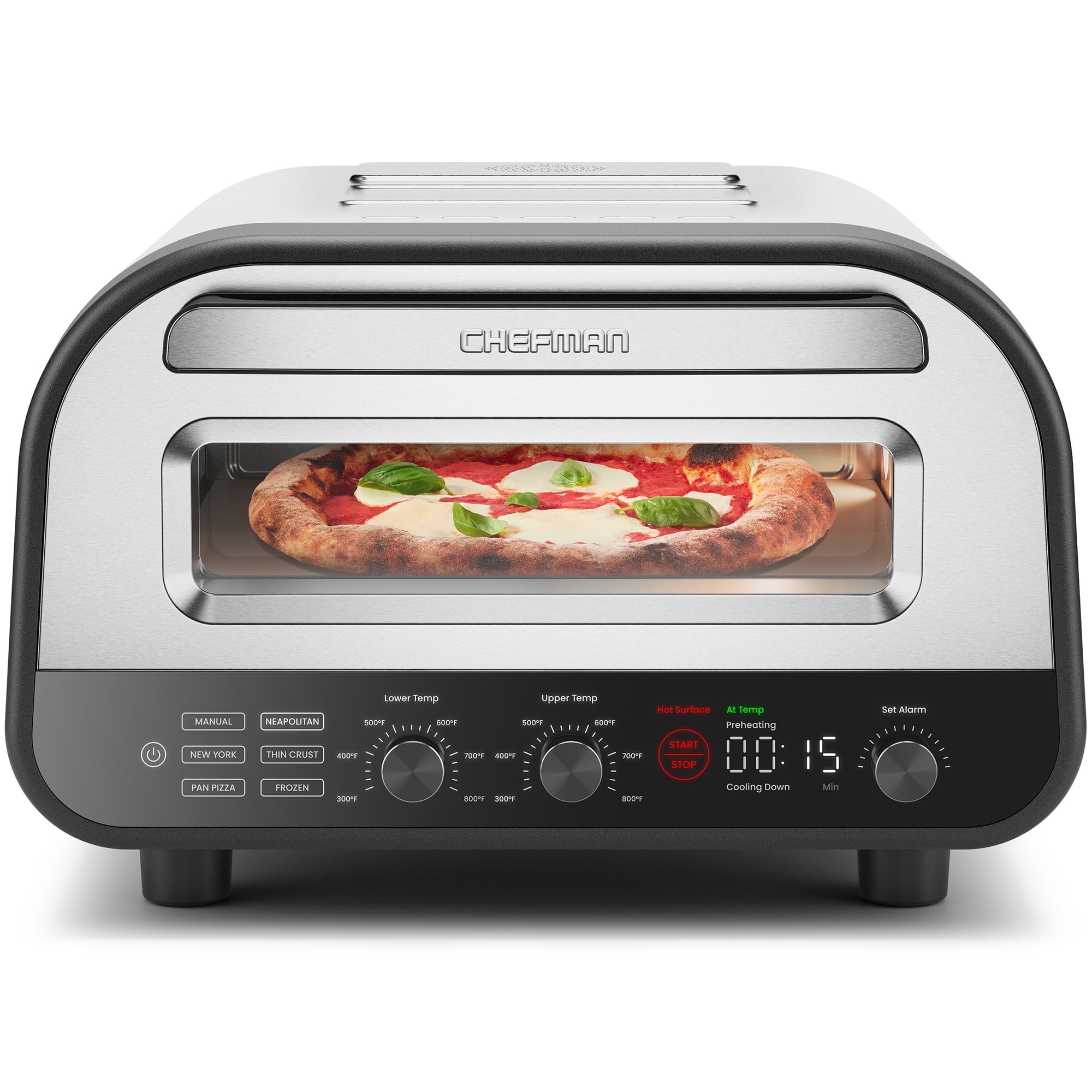 Chefman Electric 12 Inch Pizza Oven - CounterTop Cooker, 800°F Max, Stainless Steel - Walmart.com