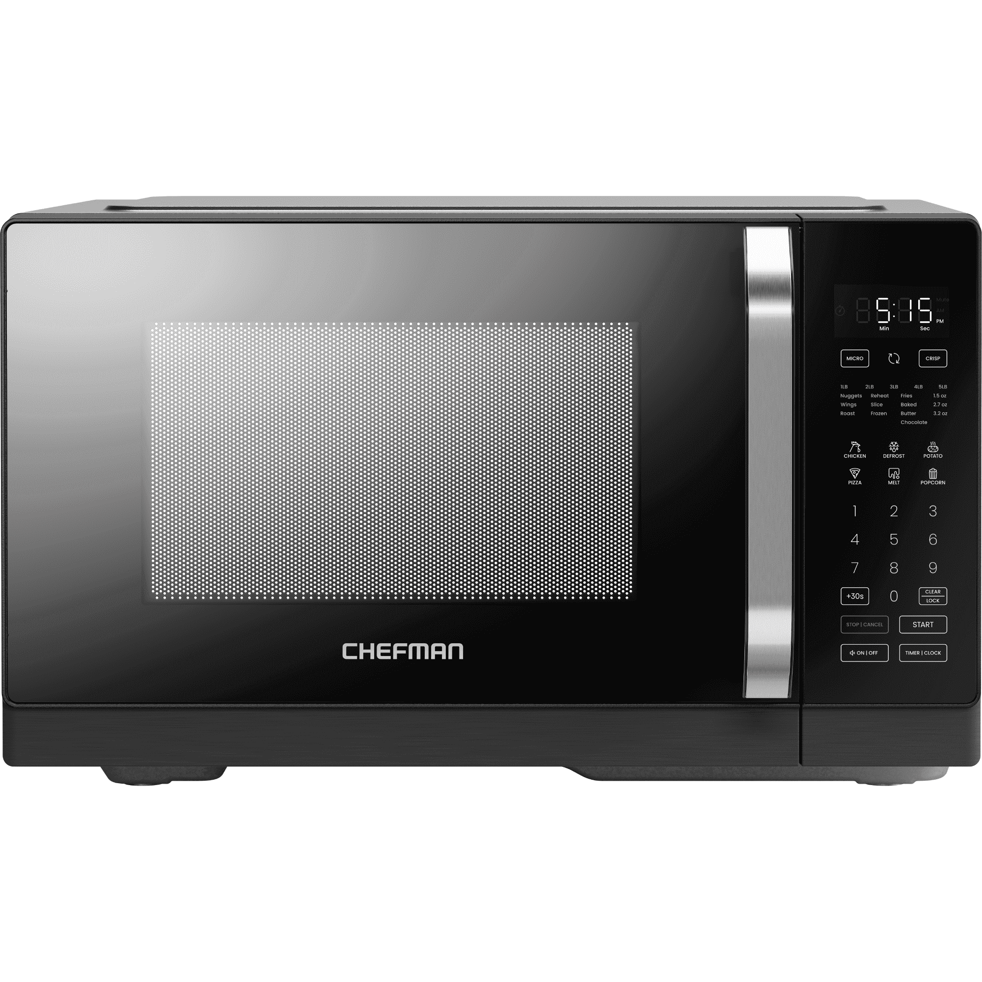 Chefman MicroCrisp Countertop Microwave Oven 0.8 Cu Ft Black 1800W ...