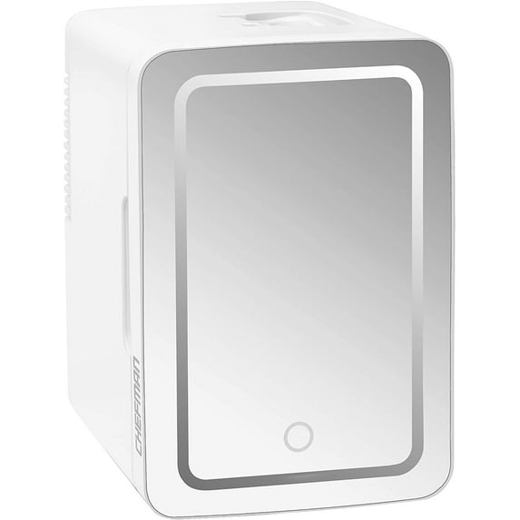 Chefman Portable 6L Mini Fridge for Skincare, LED Light, Small Desk-Top ...