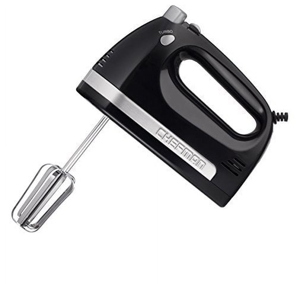 Chefman 250W 5-Speed Turbo Hand Mixer with Control Button, Black ...