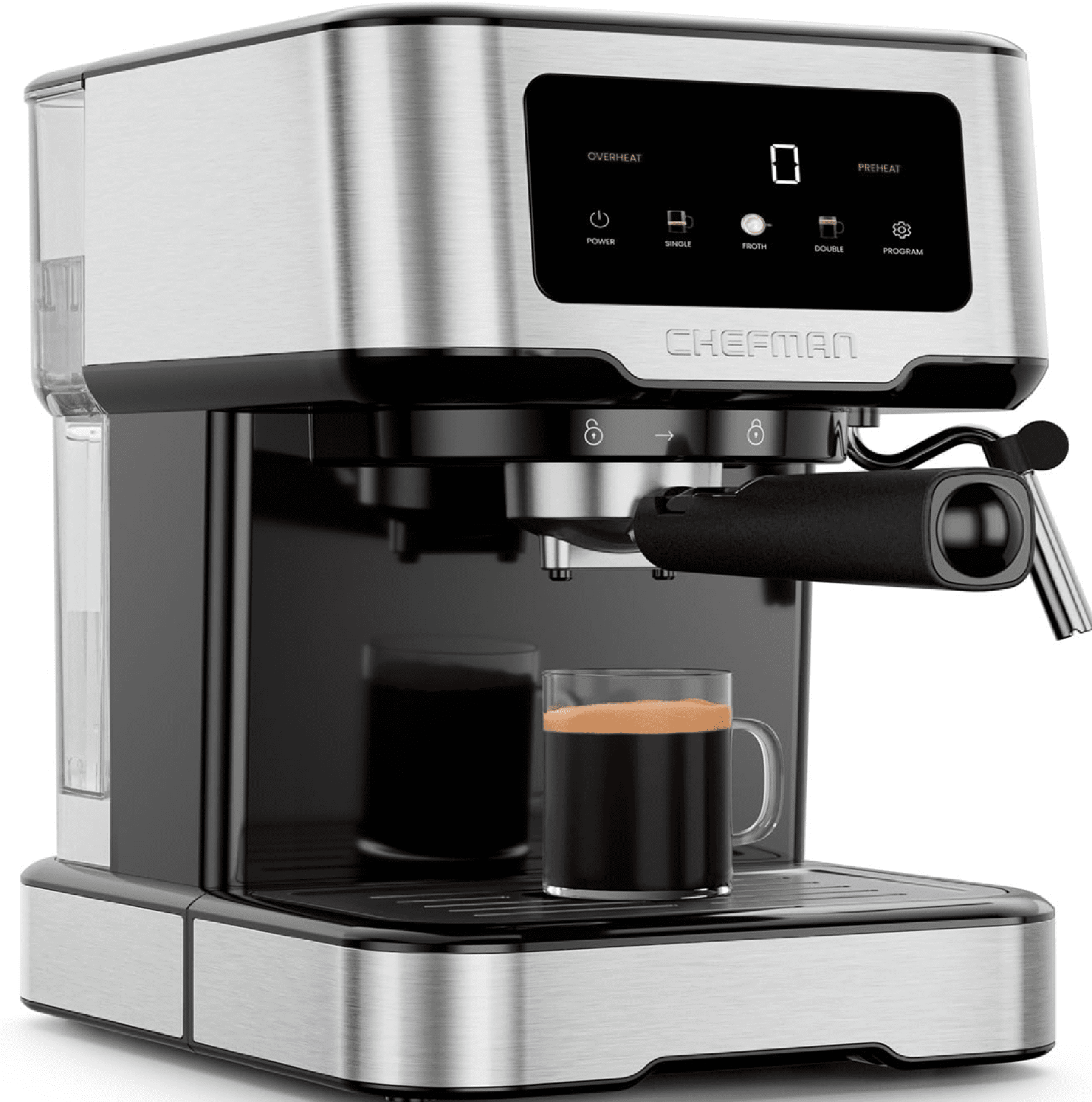 (Open Box) Chefman RJ54-SS-15-D-AM CraftBrew Espresso Machine, 15-Bar ...