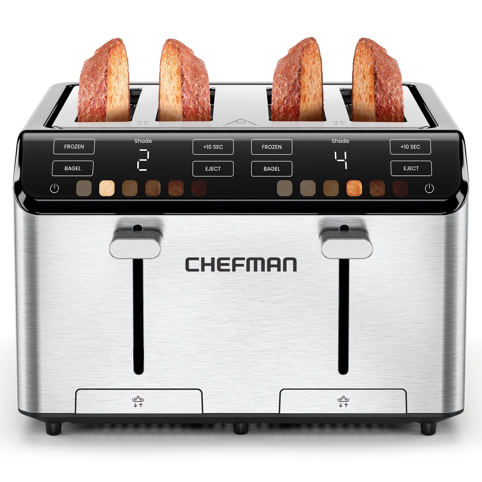 Chefman Smart Touch 4 Slice Digital Toaster with 6 Touchscreen Shade ...