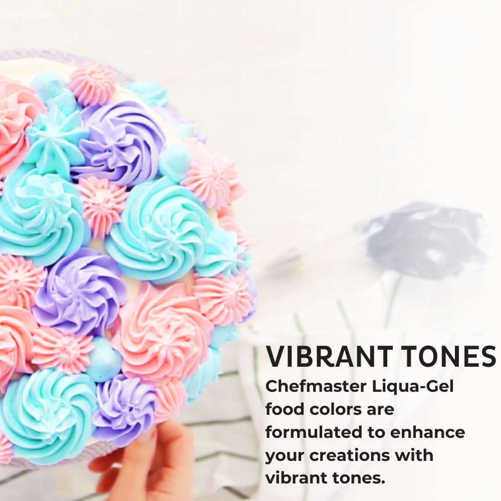 Chefmaster - Primary SCH4 Colors Liqua-Gel Food Coloring Kit - Water ...