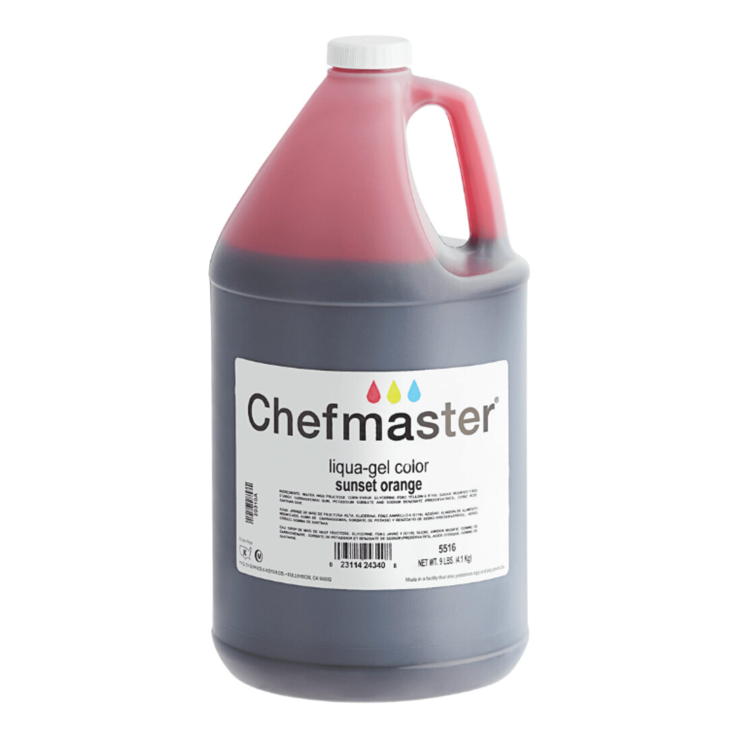 Chefmaster Sunset Orange Liqua-Gel Food Color - Bulk Food Service, 1 ...
