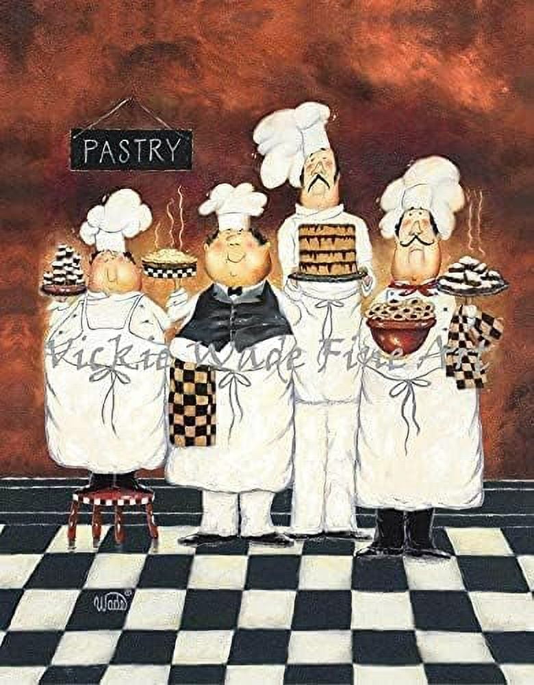 Chefs Art Fat Chef S Chef Art Chef Kitchen Art Four Tall Pastry Metal ...