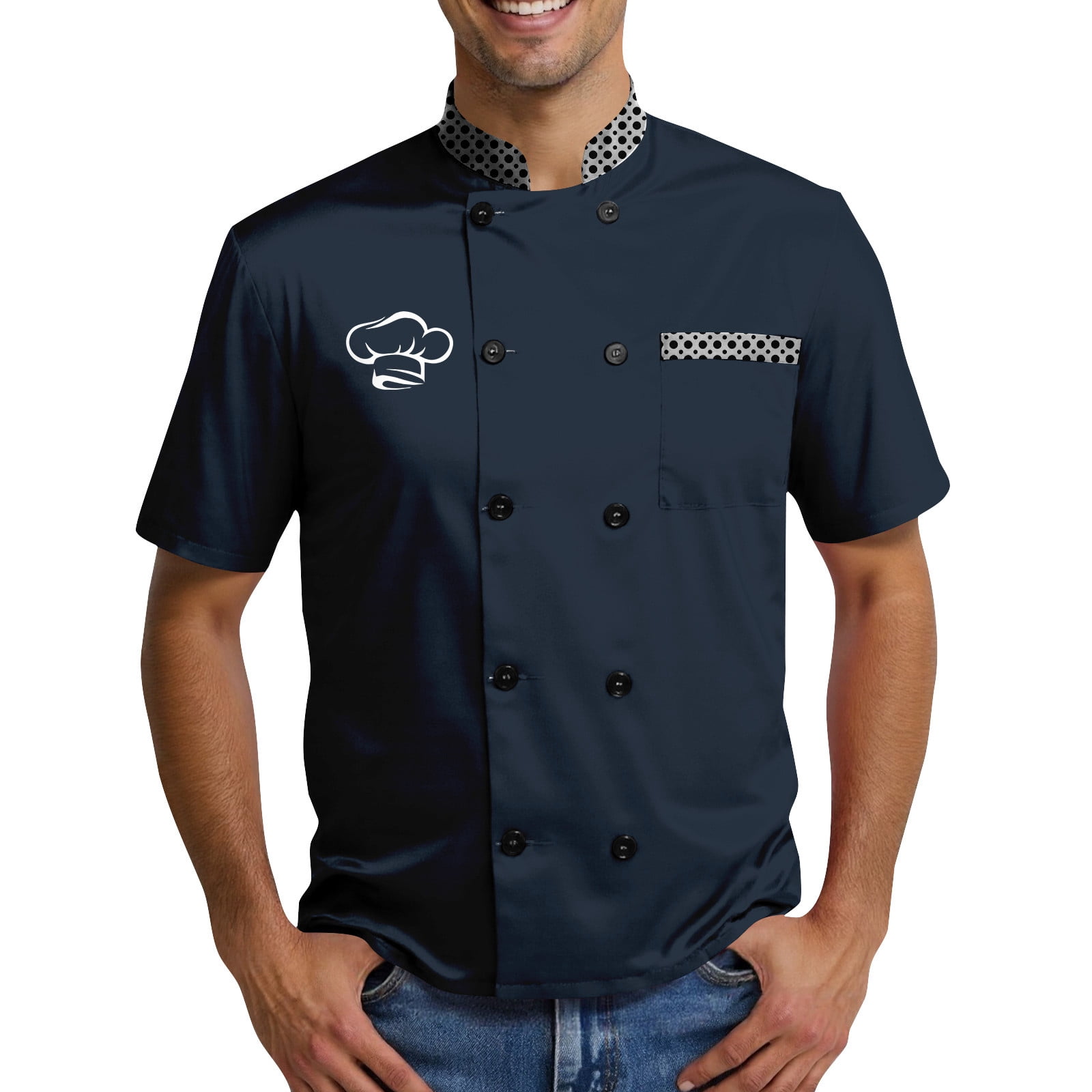 Chefs Coat Professional Chef Jacket Short Sleeve Double-Breasted ...