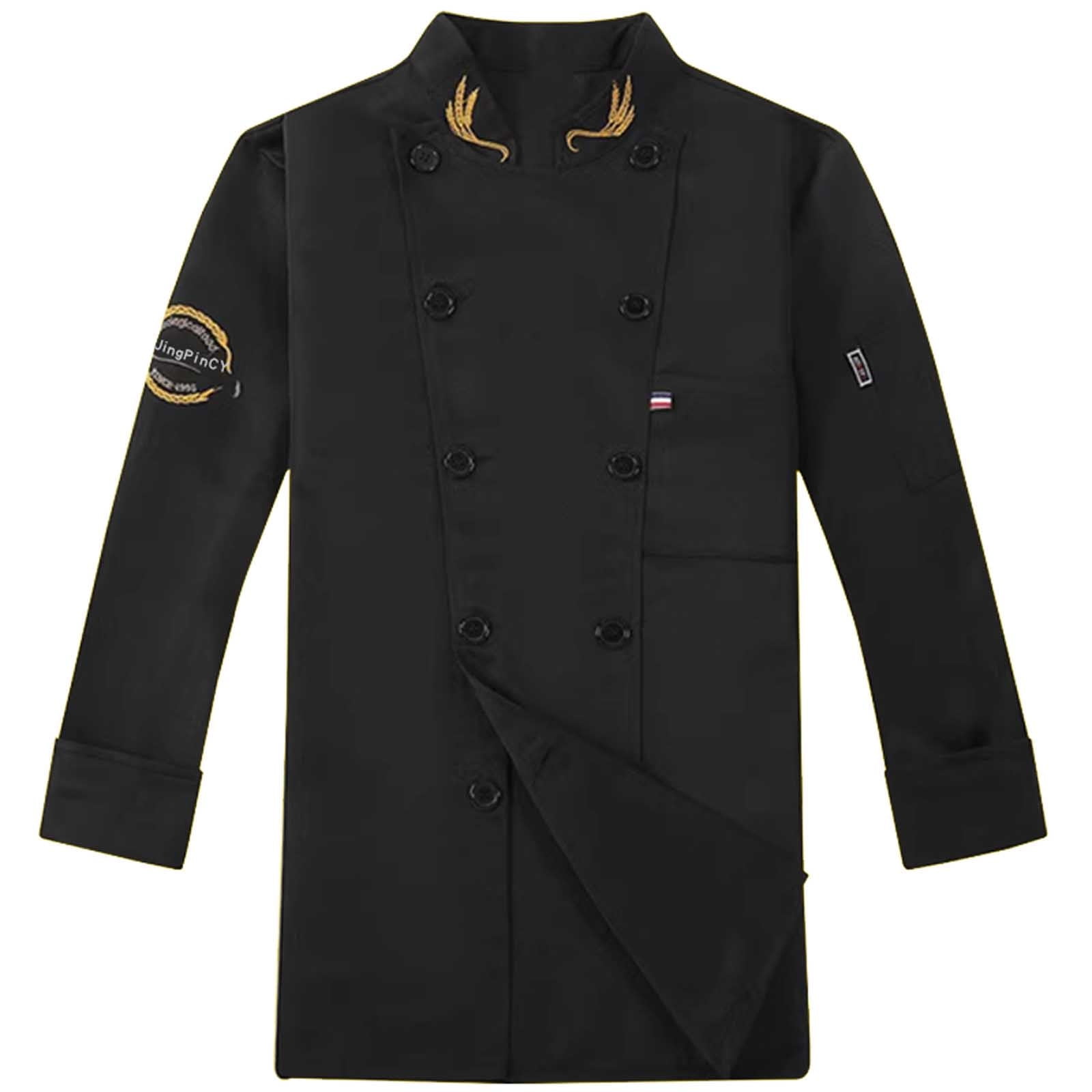Chefs Coat Unisex Chef Jacket Breathable Solid Hotel Restaurant Work ...
