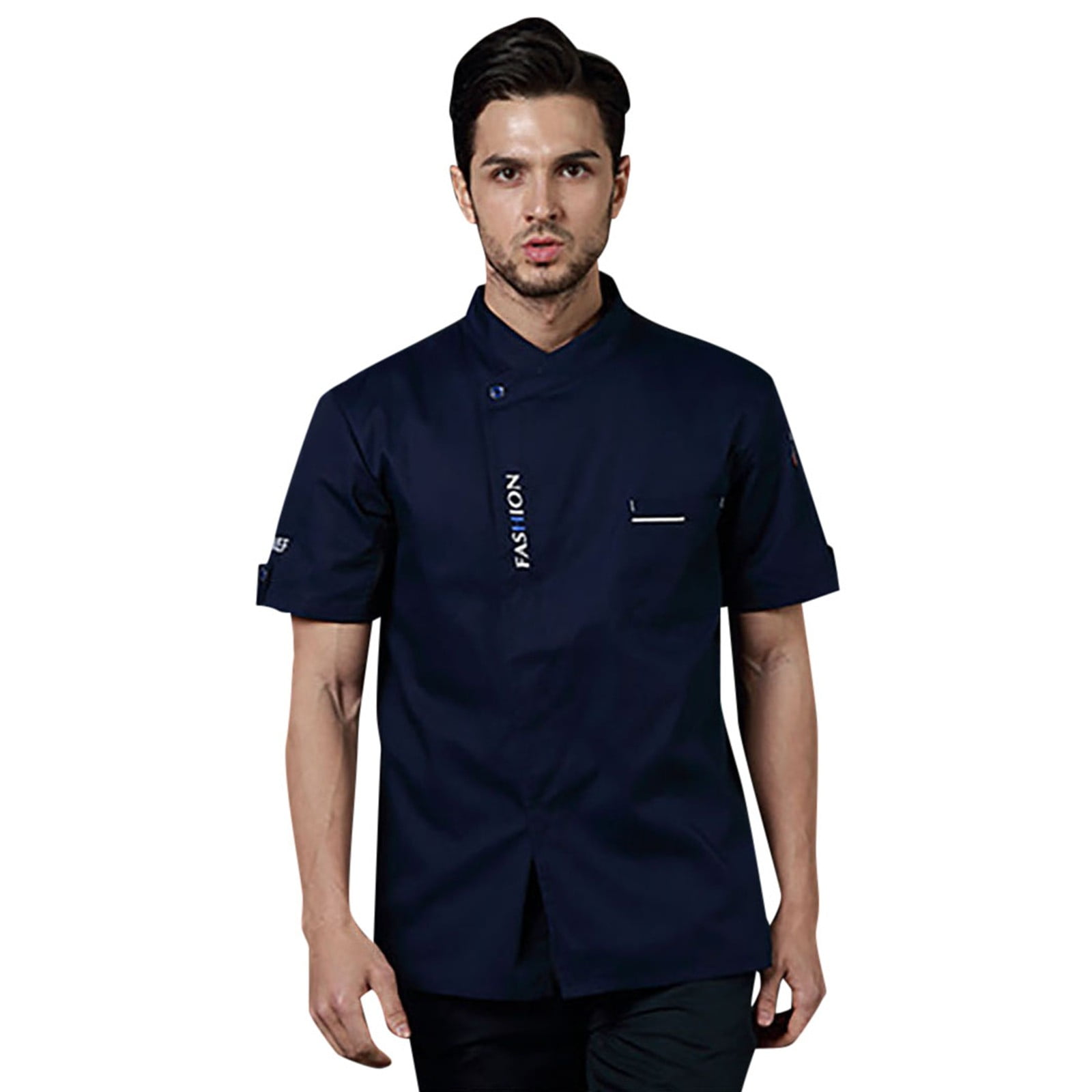 Chefs Coat Unisex Chef Jacket Breathable Solid Hotel Restaurant Work ...