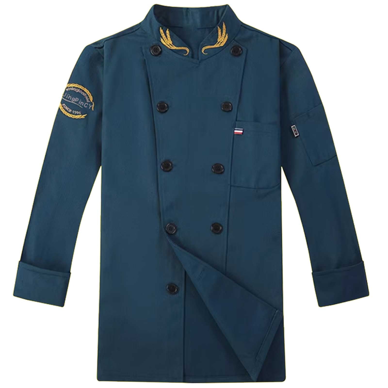 Chefs Coat Unisex Chef Jacket Breathable Solid Hotel Restaurant Work ...