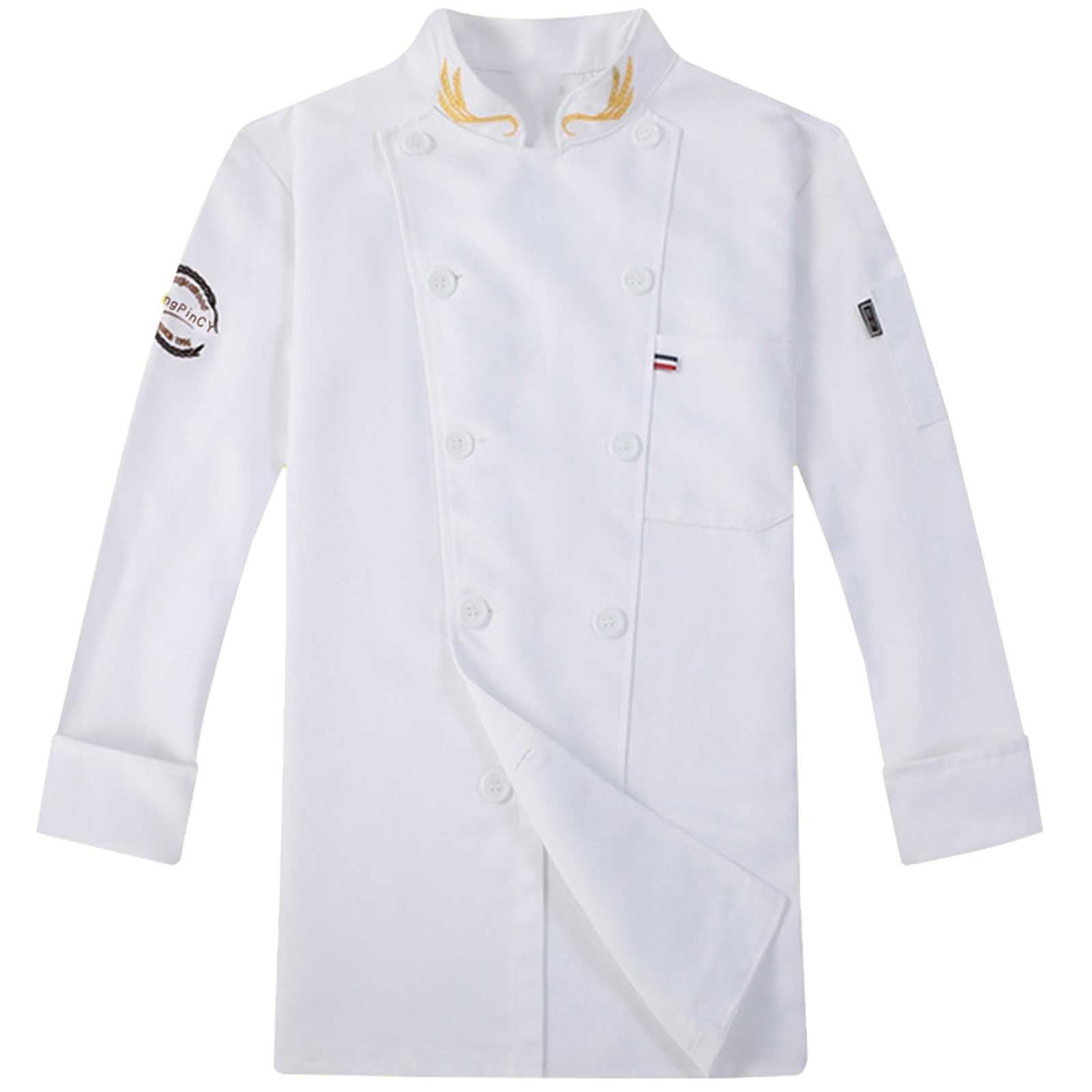 Chefs Coat Unisex Chef Jacket Breathable Solid Hotel Restaurant Work ...