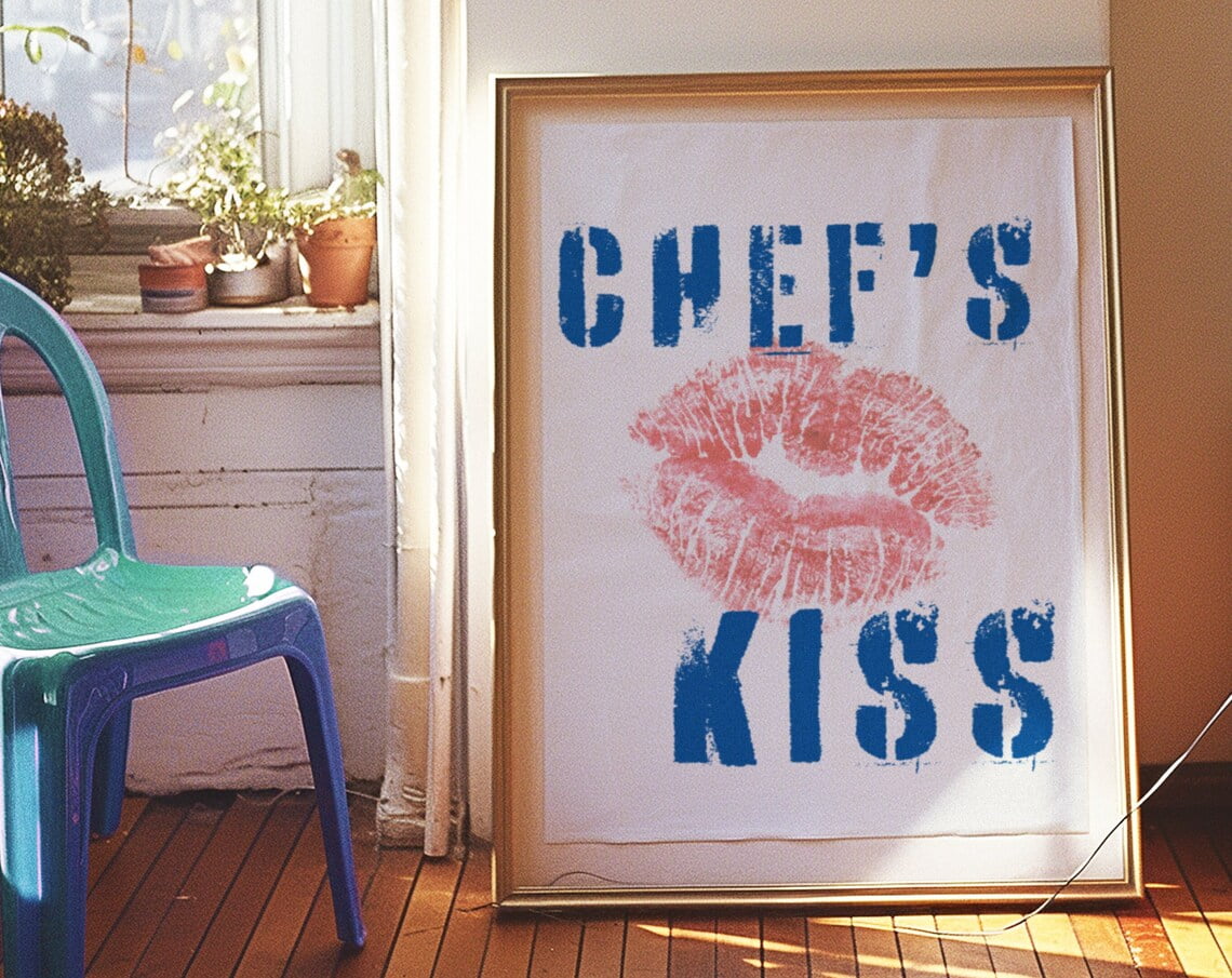 Chefs Kiss Print, 70S Style Kitchen Print, Retro Kitchen Artwork ...
