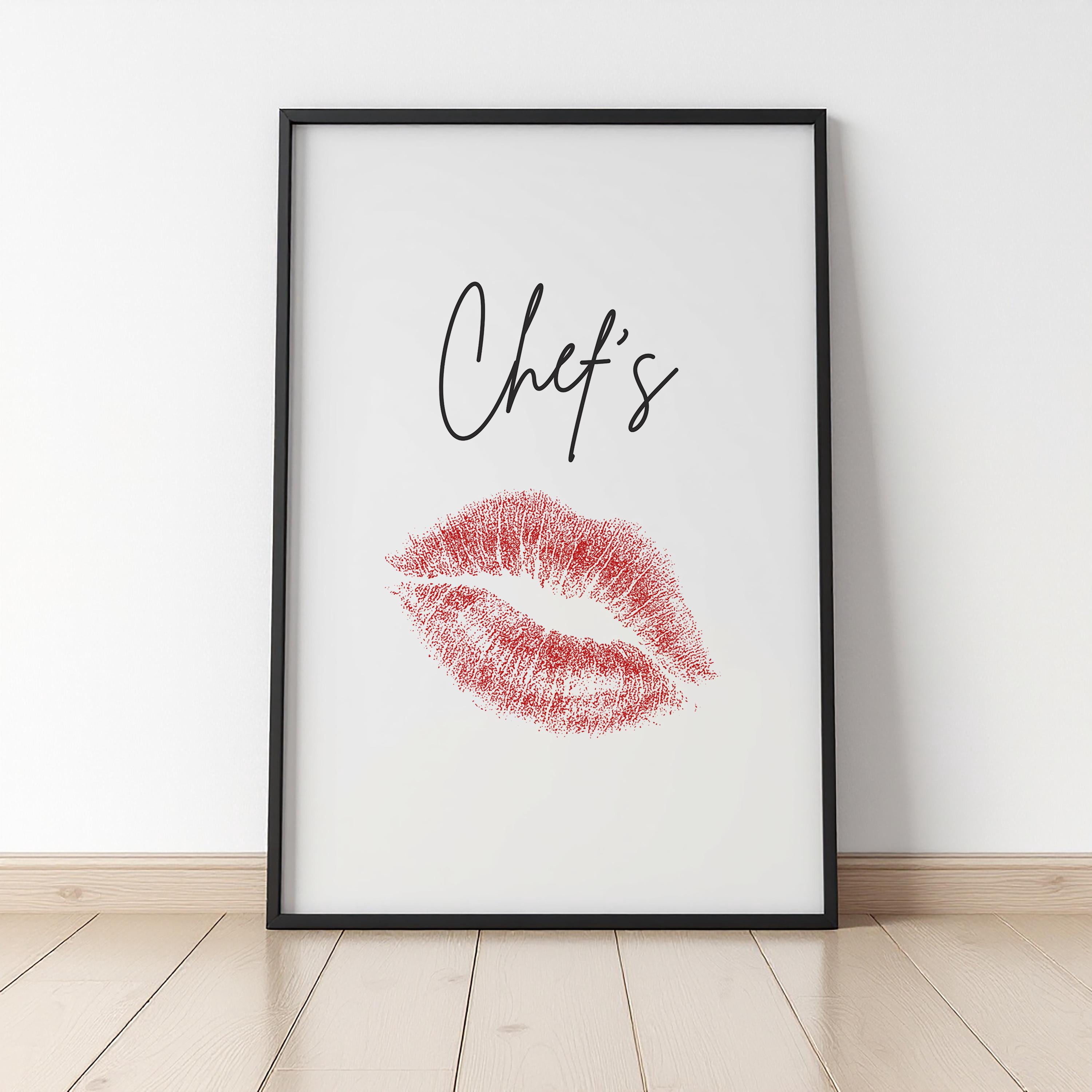 Chefs Kiss Wall Art Print, Funny Kitchen Quote Decor, Minimalist ...