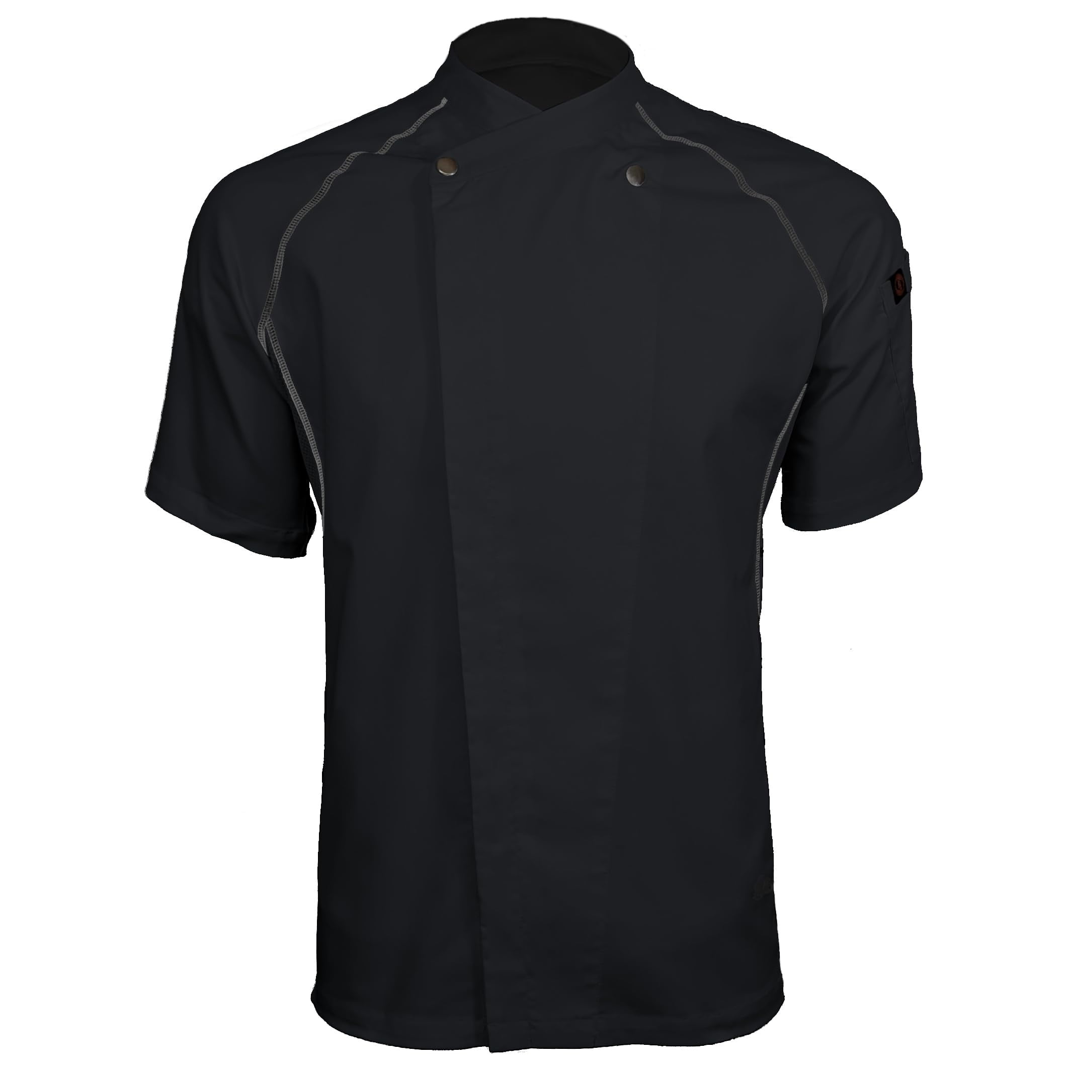 ChefsCloset Men's Clinton Snap Front Short Sleeve Chef Coat, Black ...