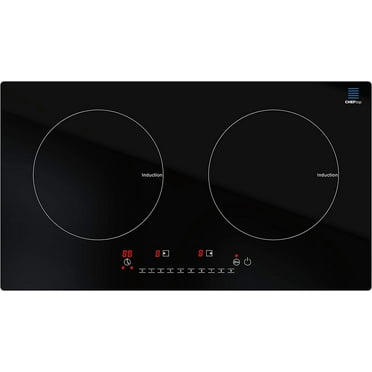 AMZCHEF 1800W Dual Hot Plate, 2 Burners, 10 Temp Levels, 3-hour Timer ...