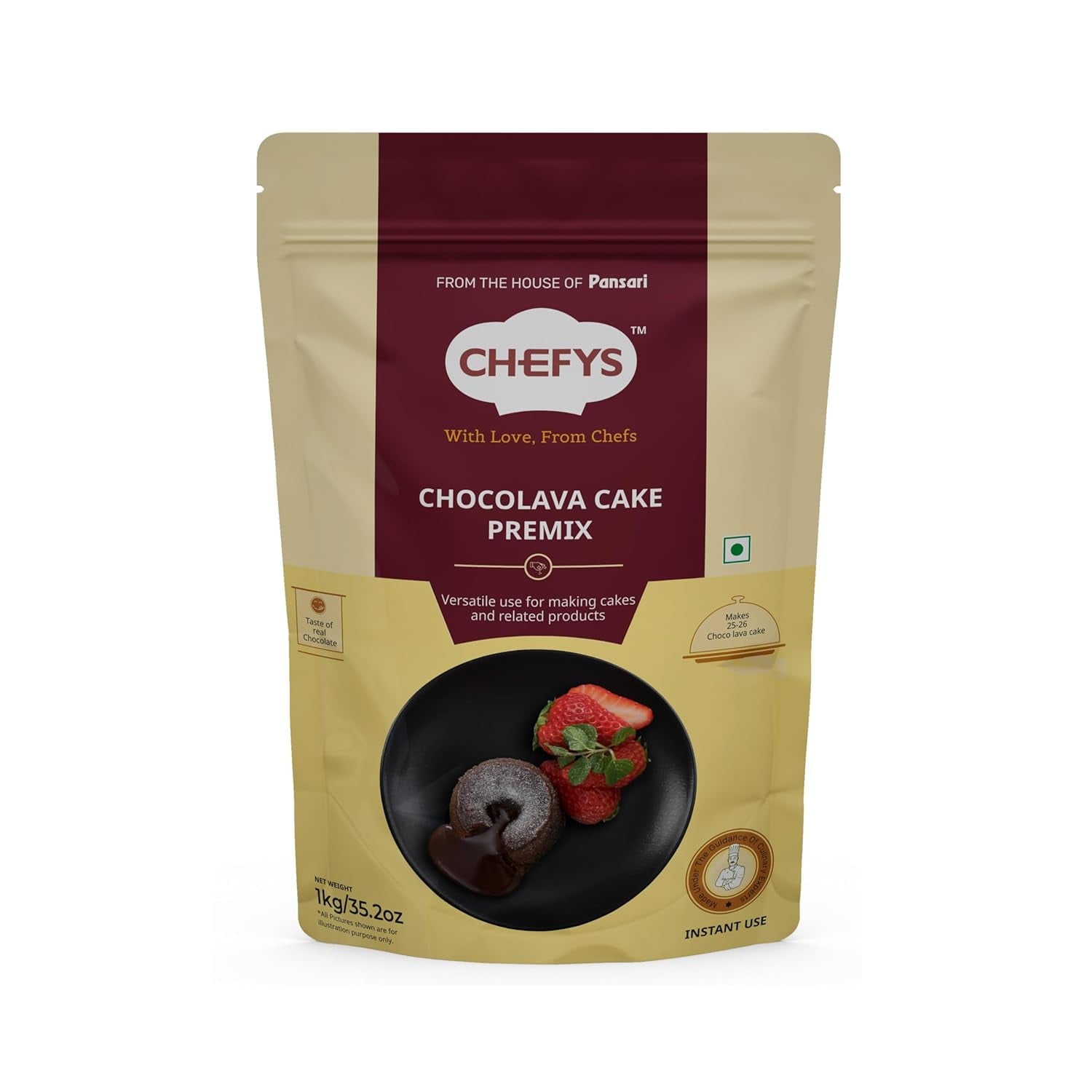 Chefys Hot Chocolava Cake Premix - Indimix Chocolate Premix - Smooth ...